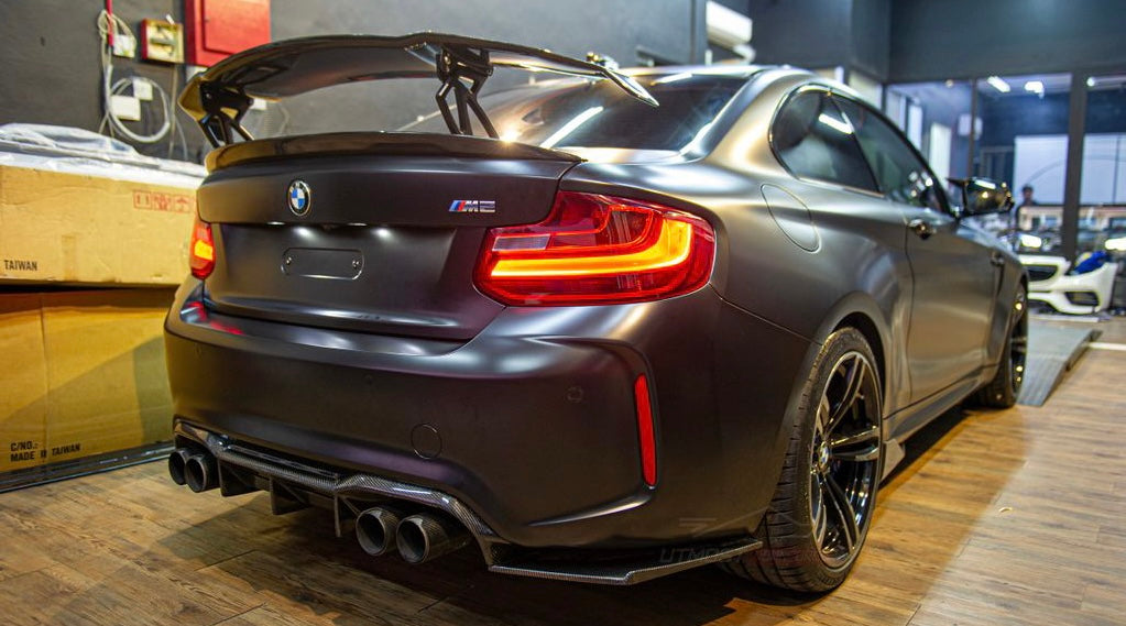 BMW F87 M2 M2C MTC STYLE CARBON FIBER REAR DIFFUSER + REAR SPLITTER KI ...