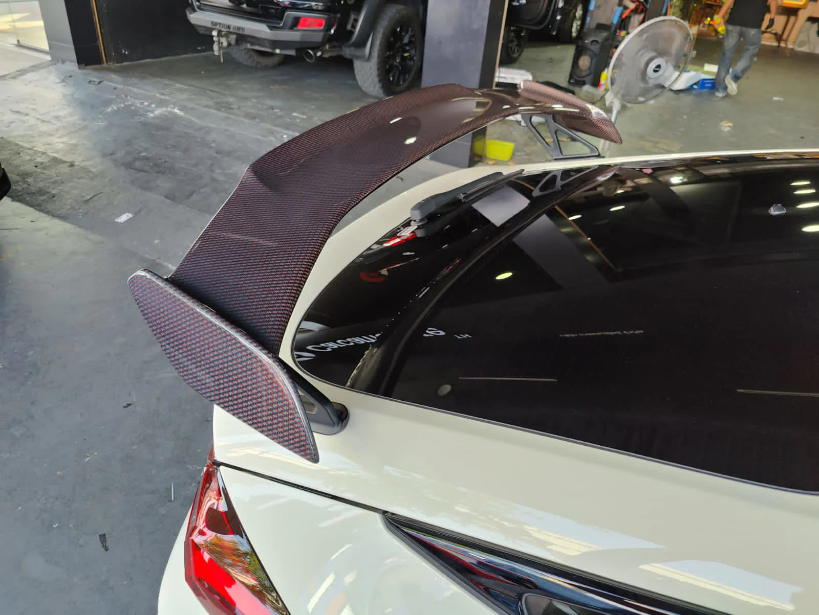 HONDA CIVIC TYPE-R RED CARBON FIBER TRUNK SPOILER for FL5 CIVIC TYPE-R ...